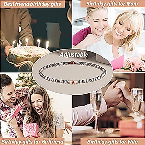 Btysun 80th Birthday Gifts for Grandma Her Stretch Bracelets for Women Rose Gold Bead Grandma Birthday Gifts Thanksgiving Christmas Jewelry