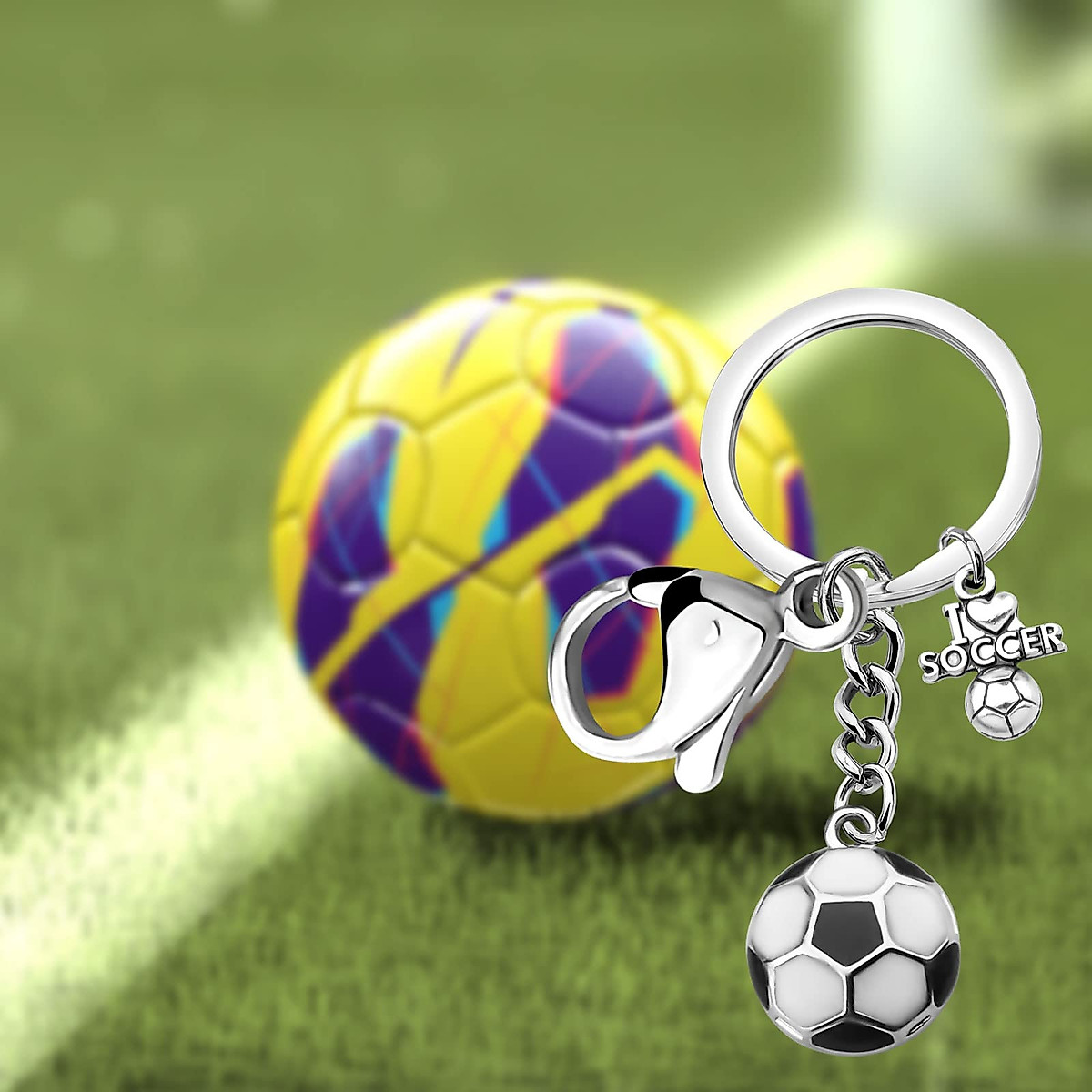WSNANG Soccer Gift Soccer Coach Keychain TV Show Inspired Gift Soccer Keyring for Soccer Lover Gift (Soccer Keychain)