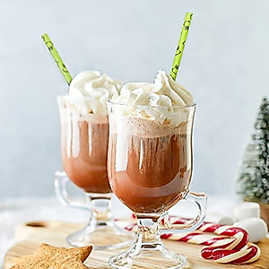 Whaline 200Pcs Christmas Paper Straws Green Cartoon Character Disposable Straws Xmas Funny Face Full Covered Drinking Straws for Christmas Winter Party Wedding Birthday Decoration Supplies