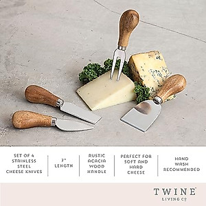 Rustic Farmhouse Gourmet Cheese Knives and Serving Tools by Twine – (4 Cheese Tools)