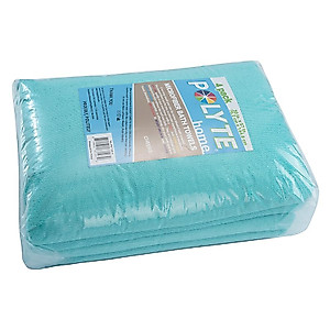 POLYTE Microfiber Quick Dry Lint Free Bath Towel, 57 x 30 in, Pack of 4 (Aqua)