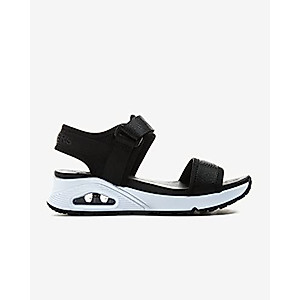 Skechers Cali Women's womens Uno - New Sesh Sport Sandal, Black/White, 11 US
