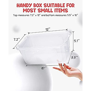 GAMENOTE Plastic Storage Bins with Lids - 5 Qt, 6 Pack Clear Small Stackable Cubby Storage Organizer Containers for Organizing (11.7 × 7.1 × 5.1 inches)