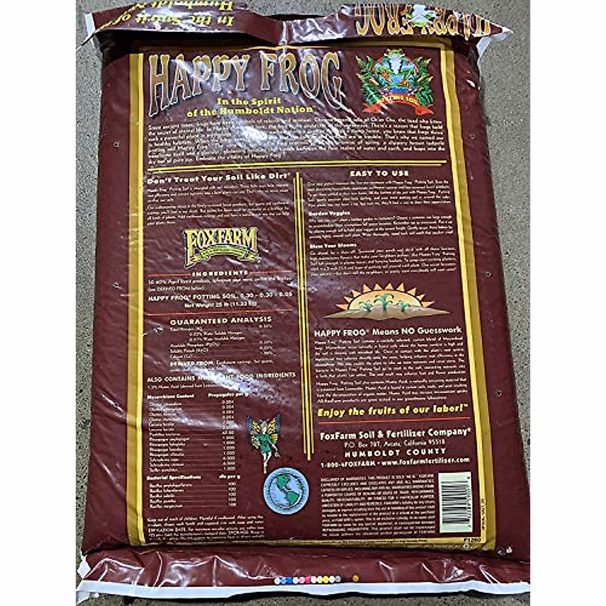 Fox Farm FX14047-2PK FOXFARM FX14047 pH Adjusted Happy Frog Organic Bags 2 CUFT, Brown Potting Soil