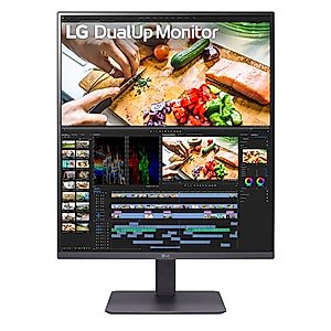 LG 28MQ750-C 28 Inch SDQHD (2560 x 2880) Nano IPS DualUp Monitor with Tilt/Height/Swivel Stand, DCI-P3 98% (Typ.) HDR10, USB Type-C (90W PD) - Black