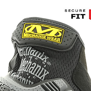Mechanix Wear: M-Pact Work Gloves with Secure Fit, Work Gloves with Impact Protection and Vibration Absorption, Safety Gloves for Men (Black/Grey, Medium)