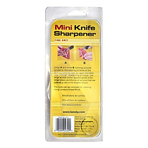 Lansky Mini Crock Sticks Knife Sharpener, Portable Keychain Blade Sharpener Tool, Ceramic Honing Rod for Knives - LCKEY