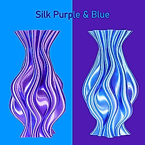 OEM MIKA3D 2 Colors Silk Purple Sapphire Blue in 1 PLA Coextrusion Filament, 1.75mm Printing 2 Colored Silk PLA, Widely Fit for 3D Printer, 2.2lbs/1kg Dual Color Material