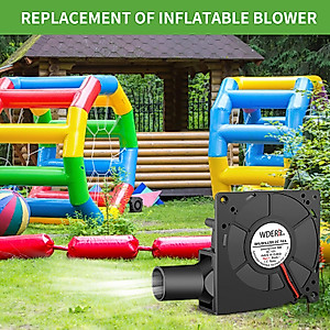 WDERAIR 120mm Small 12Volt Electric BBQ Blower Fan with Adjustable Controller for Squirrel Cage Centrifugal Air Blower、 Smoker Ventilation or Replacement Inflatables、Charcoal Starter、Barbecue Grill