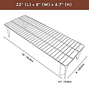 QuliMetal Grill Warming Rack for Green Mountain Grills Daniel Boone Pellet Grills, Stainless Steel, Replacement Parts for GMG-6008