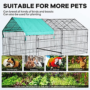 MGHH 87" x 40"Large Metal Chicken Coop Run Rabbit Enclosure Pen with Waterproof Cover Outdoor Backyard Farm Chicken Pen Cage Crate Pet Playpen Exercise Pen for Rabbit Duck Hen