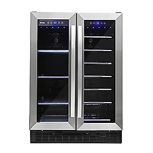 Danby DBC052A1BSS Built In Beverage Center, French Door Under Counter Beverage Cooler For Chilling Wine, Beer, Pop - In Stainless Steel - For Kitchen, Home Bar