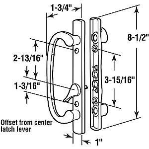 MaxxGeek Sliding Patio Door Handle Set with Zinc Diecast I/E Pulls Only, Offset Thumbturn, Fits 1-5/8" to 1-3/4" Door Thick, 3-15/16" Hole Spacing, Non-Handed, White