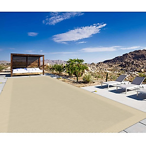 E&K 16'x32' Pool Cover for Inground Pools, Rectangle Winter Pool Cover for Backyard Yard Swimming Pool with Hardware Kit, Beige