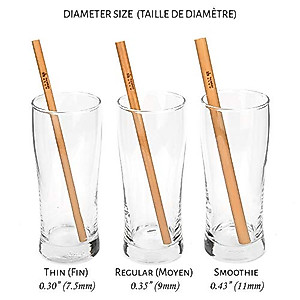 Pack of 3 Bamboo Straw Individual kit - SIGNATURE Line by Bamboo Step: 3x "1 Luxury quality straw and a cleaning brush is kraft paper box” (Smoothie Diameter Size)