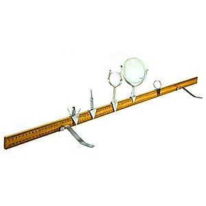 Meter Stick Optical Bench Kit with All Metal Hardware Included and 2 Optical Glass Lenses (Double Concave, Double Convex)