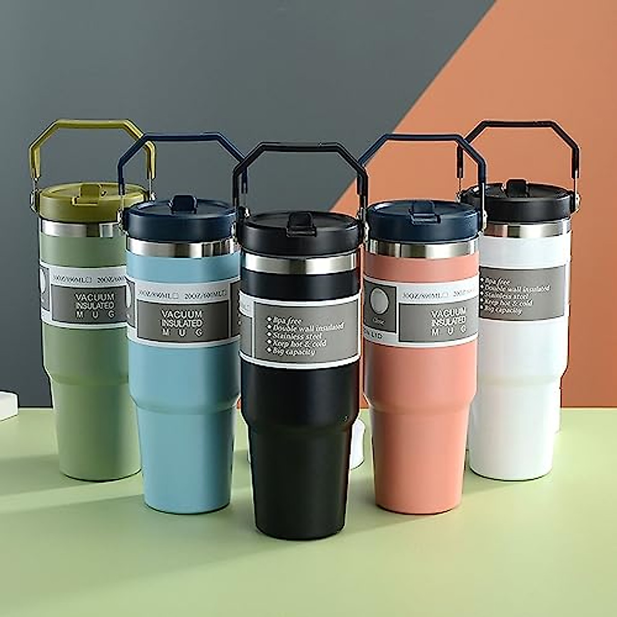 westlion IceFlow Stainless Steel Tumbler with Straw-Vacuum Insulated Water Bottle for Home, Office or Car - Reusable Cup with Straw Leakproof Flip Cold for 12 Hours or Iced for2Days(wq-black 20oz)