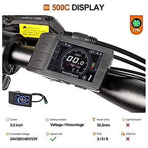 BAFANG BBS02B Mid Drive Kit : 48V 500W Mid Mount Electric Bike Conversion Kit with 48V 13Ah Shark Battery & 500C Display & Small 36T Chainring for BB68-73mm, Powerful Motor for Mountain Road Bike