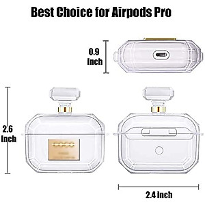 Pummelouty AirPods Pro Case Perfume Cover with Keychain Perfume Bottle and Fur Ball, Luxury Cute Design Silicone Soft Shockproof AirPods Case for Girls and Women