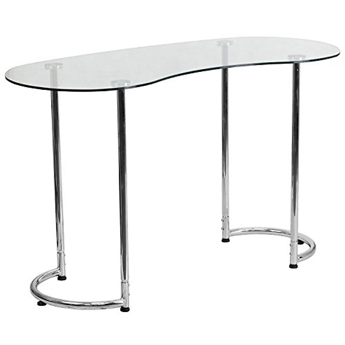 Flash Furniture Contemporary Desk with Curvaceous Clear Tempered Glass