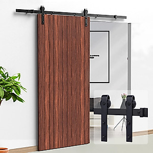 5ft Sliding Barn Door Hardware Kit,Smoothly and Quietly, Easy to Install, Fit 40" Wide Door Panel (I Shape Hanger)
