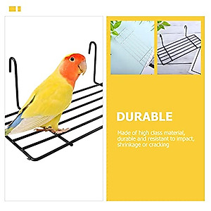 Ipetboom Bird Cage Bird Toys 2pcs Parrot Metal Perch Platform Bird Stand Shelf Parakeet Patio Sundeck for Budgie Cockatiel Conure Cage Accessories Bird Cage Bird Toys