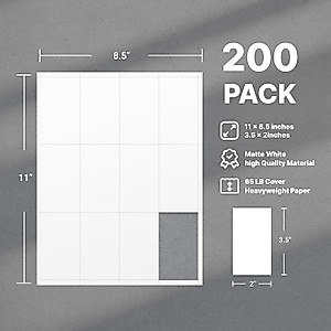 2000 Piece Printable Business Cards, Perforated Blank Card Stock Paper for Inkjet and Laser Printers, 3.5 x 2 Inches (2000)