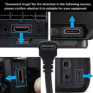 Tivid 15CM Mini hdmi 90 Degree Adapter Mini hdmi Right Angle Male to HDMI Female Cable Adapter Connector Support 1080P Full HD, 3D (0.15m, Downward Angle).