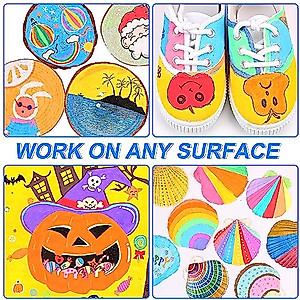 XPaoFey 38 Dual-tip Acrylic Paint Markers with Brush & Fine Tips, Acrylic Paint Pens for Rock Painting, Ceramic, Stone, Glass, Plastic, Wood, Calligraphy, Canvas & DIY Craft Art Supplies