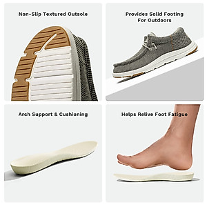 Bruno Marc Men's Arch Support Casual Slip-on Shoes Loafers for Men Non Slip Comfortable Boat Shoes, Khaki, Size 12, SBLS2302M