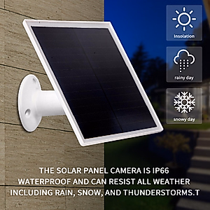 Solar Panel Charger, Solar Panel for Security Camera,6W USB Solar Panel with Micro USB & USB-C Port, IP66 Waterproof Camera Solar Panel with 360°Adjustable Mounting