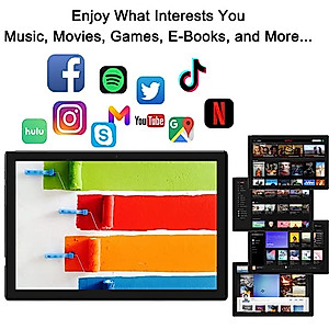 Android Tablet 10 Inch, 2GB RAM 32GB ROM Octa-Core Processor, Expandable Storage 128GB, IPS HD Display 6000mAh Battery, 5MP + 13MP Dual Cameras, WiFi Bluetooth Google Gaming Tablets