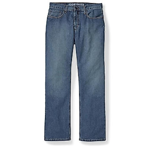Eddie Bauer Men's Authentic Jeans - Straight, Faded Indigo, 34W x 32L
