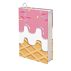 TODIYADDU Pink Ice Cream Book Sleeve Covers for Protect Simplicity Resilient Stretchable Book Covers No Glue Washable Suitable for Novels, Bibles, Documents