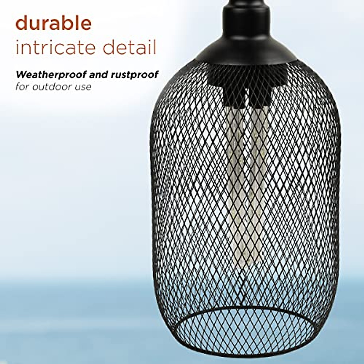 Alpine Corporation QTT391SLR-TM Solar Hanger w/White LED Light, 12", Black