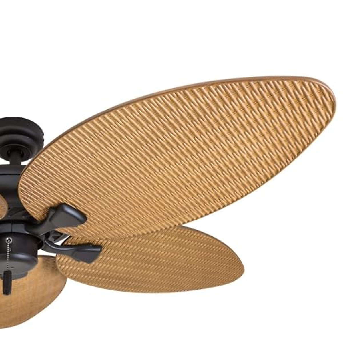 Honeywell Ceiling Fans Palm Valley, 52 Inch Tropical Indoor Outdoor Ceiling Fan with Light, Pull Chain, Three Mounting Options, 5 Palm Leaf Blades, Reversible Motor - 50507-01 (Bronze)
