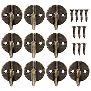 Angoily Wall Mount Clothes Rack 10pcs Bathroom Towel Hook Coat Hook Racks Alloy Clothes Hanger Classic Heavy Duty Wall Mounted Metal Hook Pothook for Garage Kitchen Door Wall Hanger Hooks