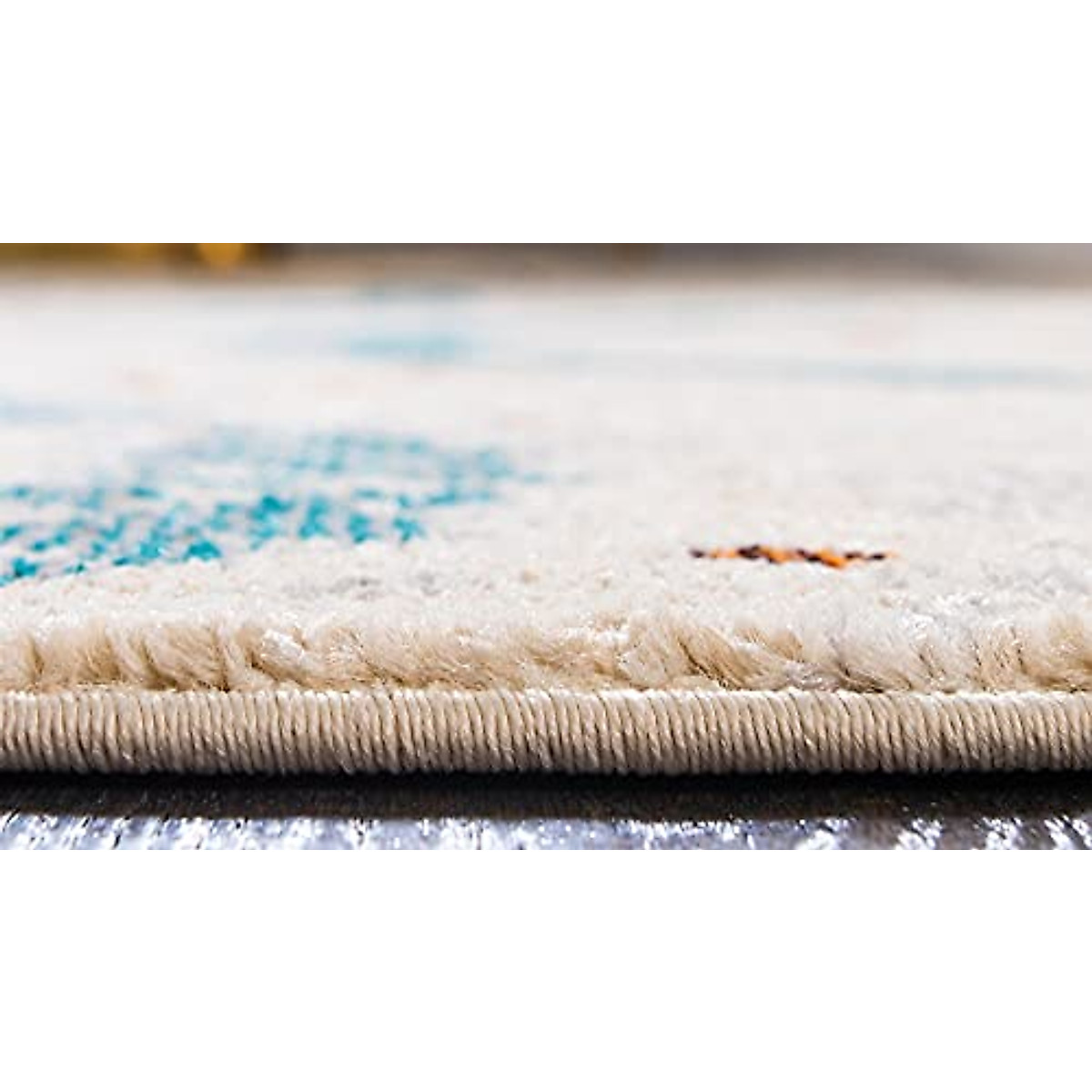 Unique Loom Estrella Collection Modern Abstract Cream Round Rug (8' 0 x 8' 0)