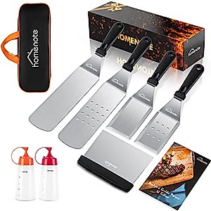 homenote Griddle Accessories Kit, Exclusive Griddle Tools Spatulas Set for Blackstone - 8 Pcs Commercial Grade Flat Top Grill Accessories - Great for Outdoor BBQ, Teppanyaki and Camping