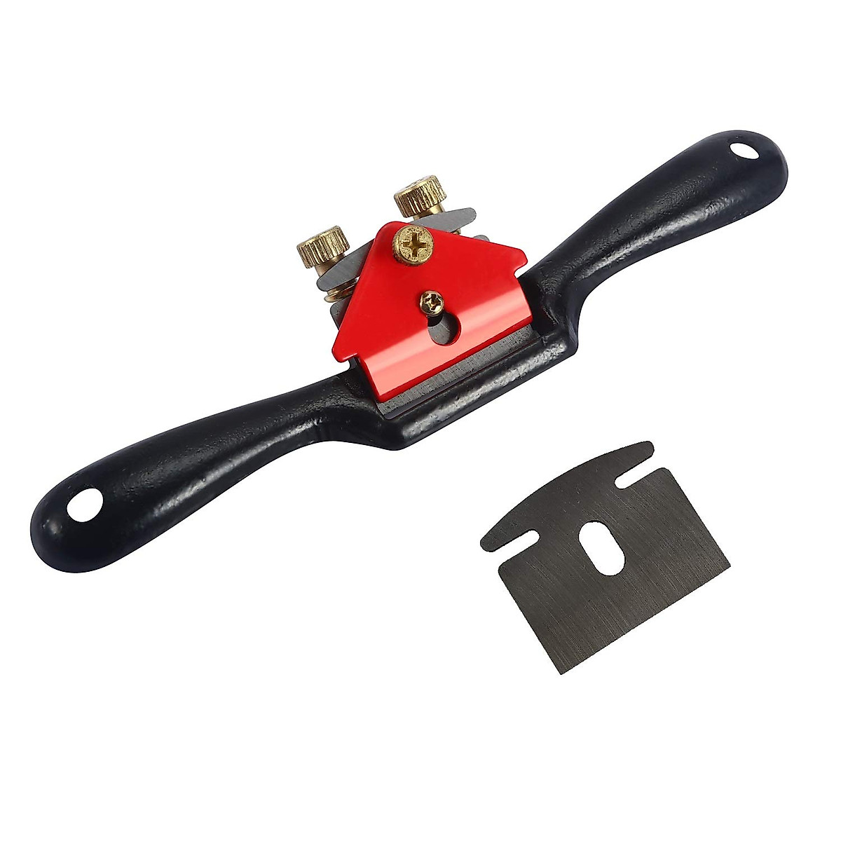 Anndason Adjustable SpokeShave with Flat Base and Metal Blade Wood Working Wood Craft Hand Tool with 4 PCS Planer Blade