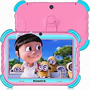 kimlok Kids Tablet 7 inch Toddler HD Touchscreen，2GB+32GB, WiFi, Parental Control APP，Dual Camera, Bluetooth, Friendly Learning Tablets for Kids with Case Included for Boy and Girl