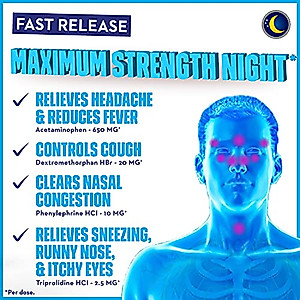 Maximum Strength Mucinex Sinus-Max Pressure, Pain & Cough & Nightshift Sinus Caplets, Fast Release, Powerful Multi-Symptom Relief, 20 caplets (12 Day time + 8 Night time) (Pack of 2)