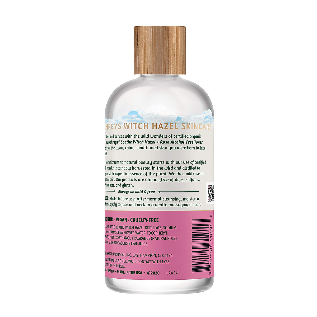 Humphreys Soothe Witch Hazel with Rose Alcohol-Free Toner, Clear, 8 Oz (Pack of 1)