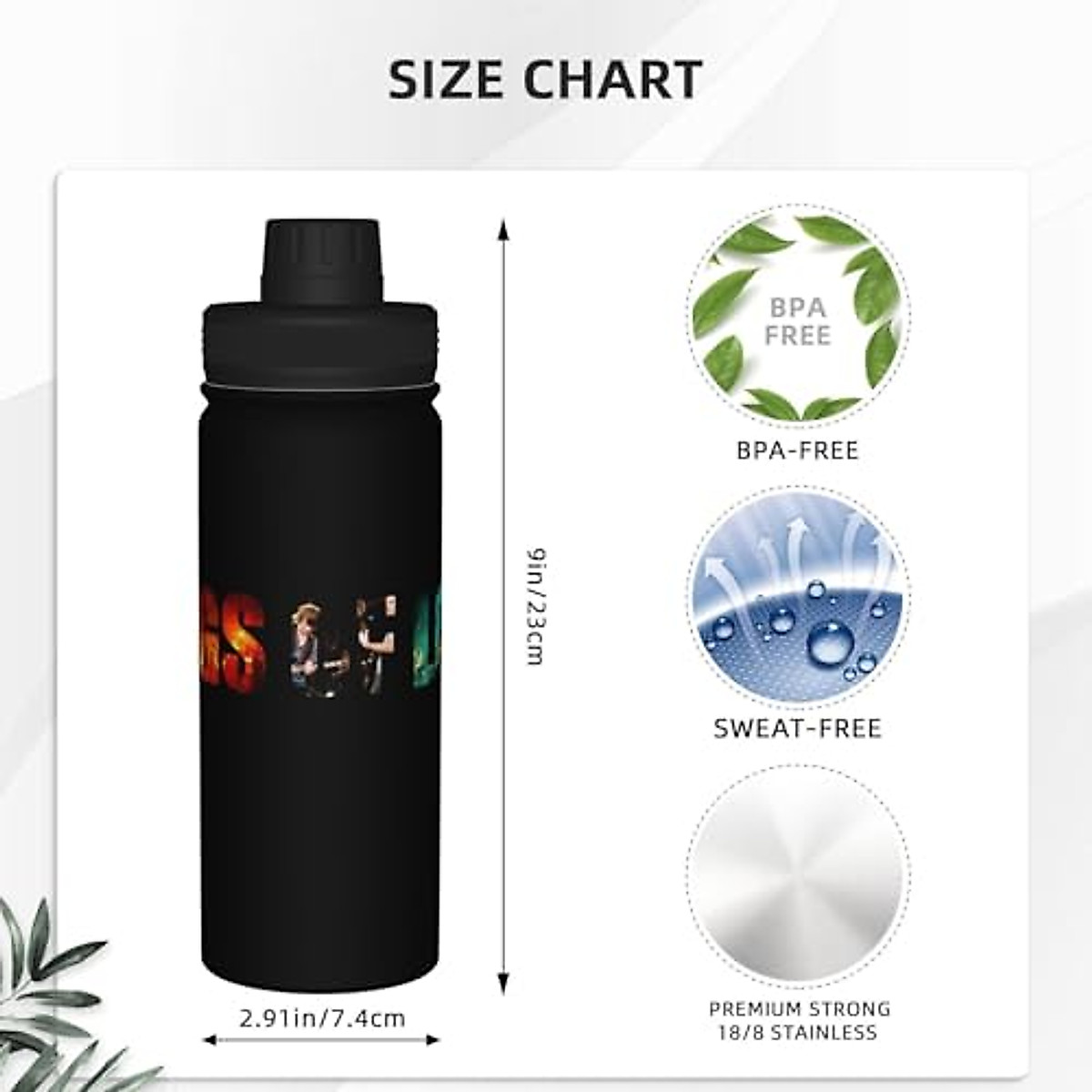 HIKTIEK Kings Rock Of Leon Band Stainless Steel Insulated Tumbler Sports Water Bottle Hot and Cold Travel Cup 18oz