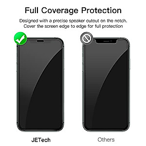 JETech Full Coverage Screen Protector for iPhone 11 Pro Max/iPhone XS Max 6.5-Inch, Black Edge Tempered Glass Film with Easy Installation Tool, Case-Friendly, HD Clear, 3-Pack