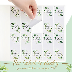 Kosiz 120 Pcs Mint to Be Labels Wedding Favors Wedding Stickers Greenery Leaf Bridal Shower Engagement Party Favor Botanical Theme Wedding Stickers for Guests