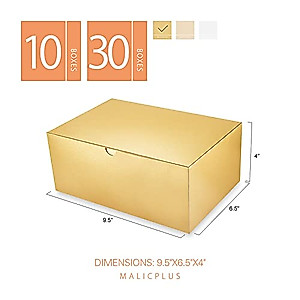 MALICPLUS 10 Gift Boxes 9.5x6.5x4 Inches Gift Boxes with Lids Boxes for Gifts Bridesmaid Proposal Boxes, Gold Gift Boxes Bulk for Light Weight Gifts, Crafting, Grass Texture Gold