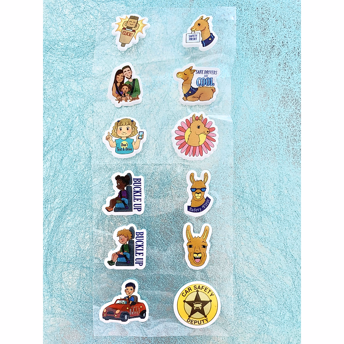 BPA-FREE Car Seat Belt Buckle Booster - Keeps Your Receptacle Stable & Upright – with Kid Safety Sticker Set Gift (2-Pack, Tall - Pull Over Buckle)