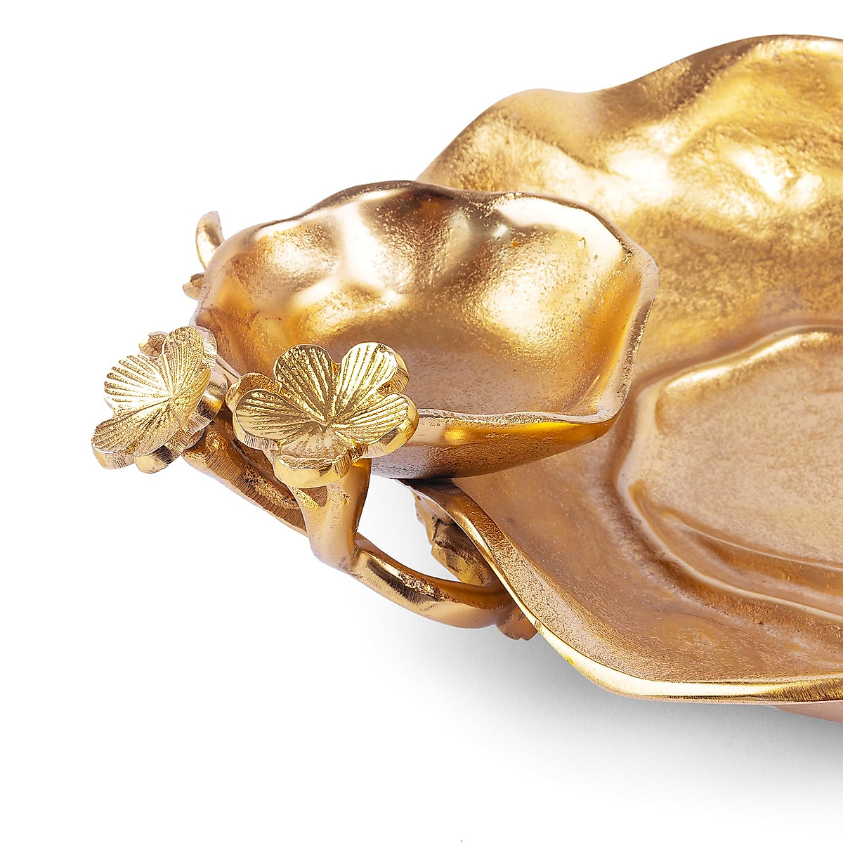 Chip and Dip Serving Bowl Gold Brass Tiered Snack, Candy & Salad Bowl Decorative Centerpiece Serving Platter for Nuts, Chip and Dip, Salsas, Food Tray, Serveware Home Decor Gift Entertaining 1PC