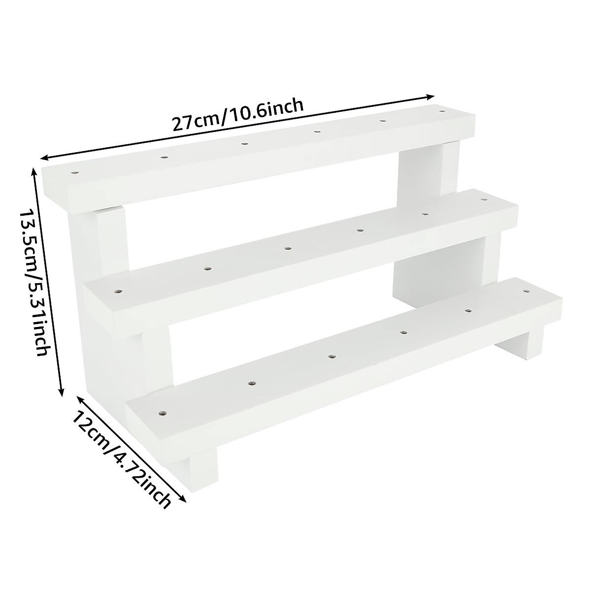 CertBuy 2 Pcs Wood Cake Pop Stand 3 Tier 17 Holes Cake Pop Holder Display Risers Fit 0.16" Wooden Lollipop Display Stand for Dessert Table of Wedding Birthday Party White